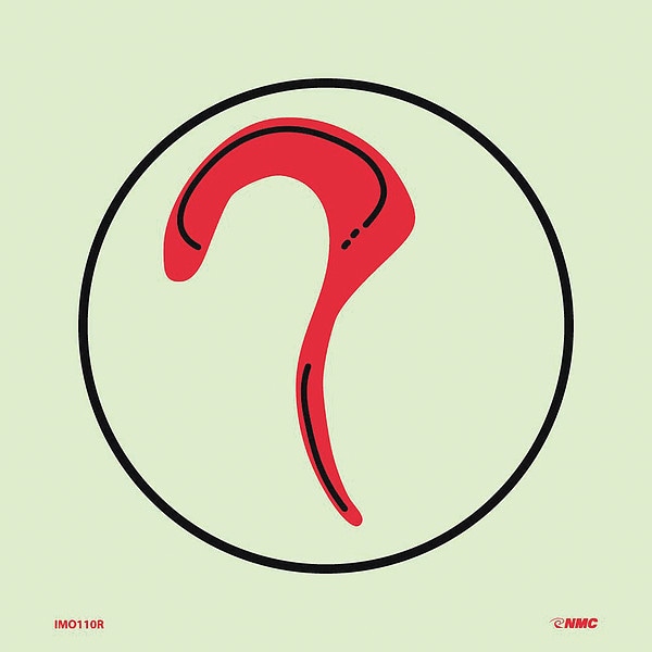 Nmc Imo, Symbol, Smoke Detector, 6X6, Glow Rigid Laminated, IMO110R ...