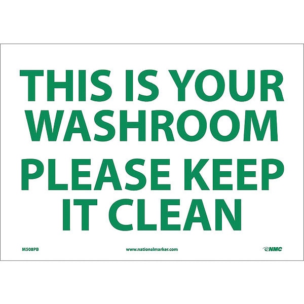 Nmc Keep It Clean Sign, M508PB M508PB | Zoro