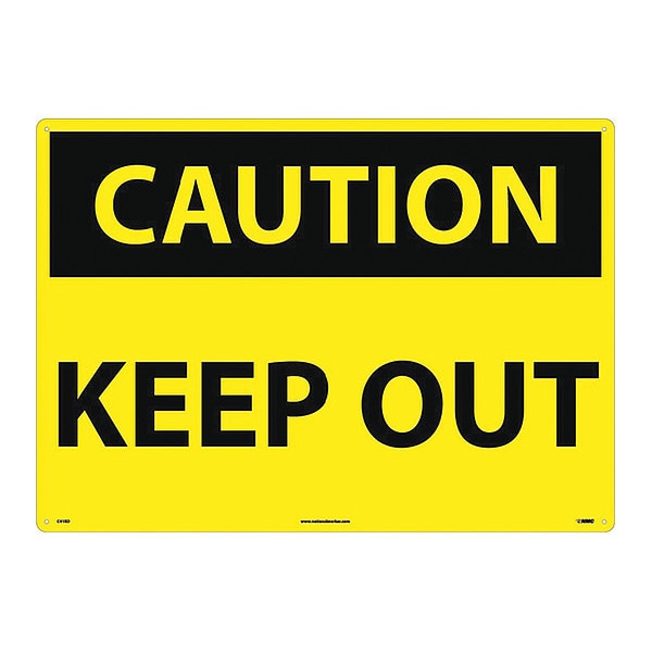 Nmc Large Format Caution Keep Out Sign, C41RD C41RD | Zoro