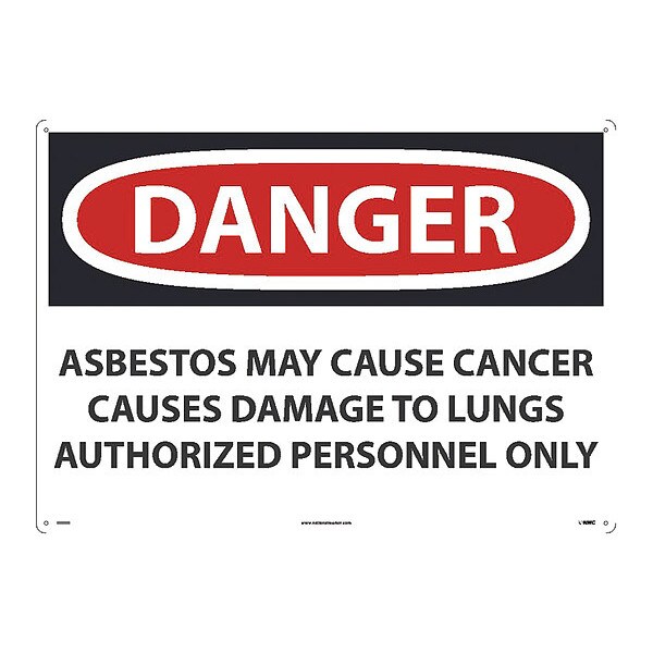 Nmc Large Format Danger Asbestos May Cause Cancer Sign, D22RD D22RD | Zoro