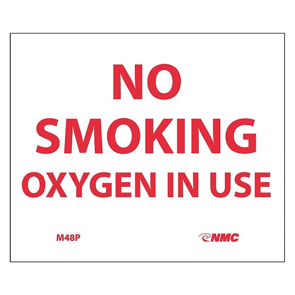 Nmc No Smoking Oxygen In Use Sign, M48P M48P | Zoro
