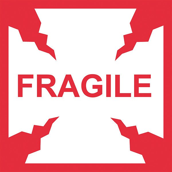 Nmc Fragile Label, Material: Pressure Sensitive Paper IHL2AL | Zoro