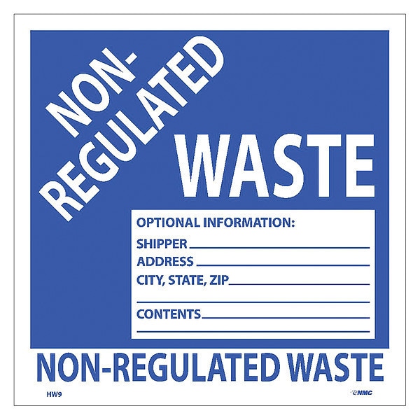 Nmc Non Regulated Waste Hazmat Label, Material: Pressure Sensitive ...