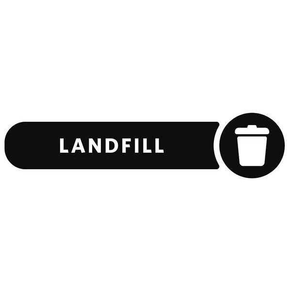Rubbermaid Commercial Sortation Decals, Landfill, 1", White 1820985 | Zoro