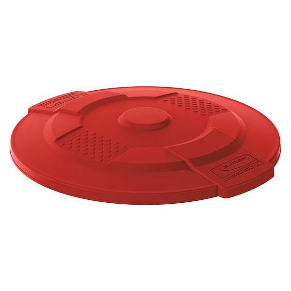 Suncast Commercial Utility Trash Can Lid, Red, Plastic TCU32LIDRD | Zoro