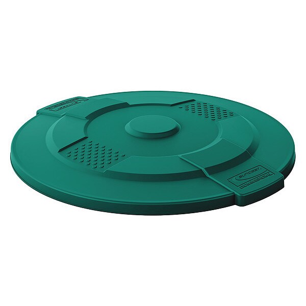 Suncast Commercial Utility Trash Can Lid, Green, Plastic TCU55LIDGD | Zoro