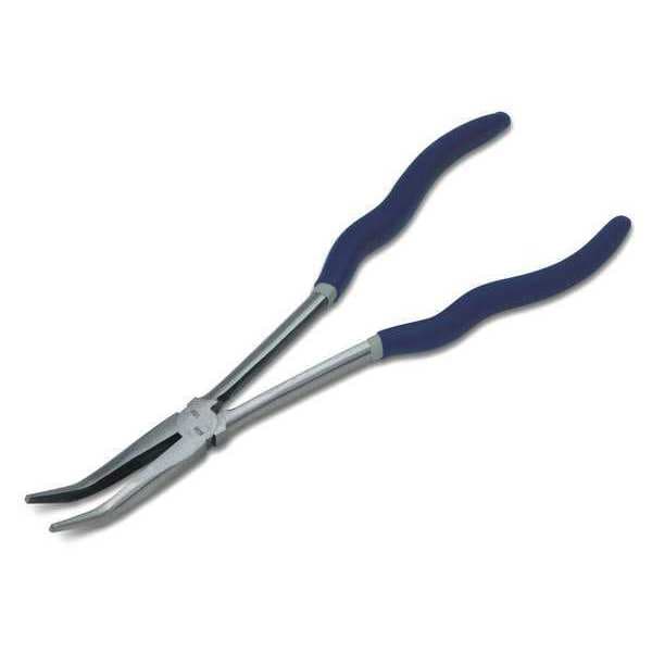 WILLIAMS 11" Needle Nose Plier,11",45 deg.ree Bent, Double Dipped ...