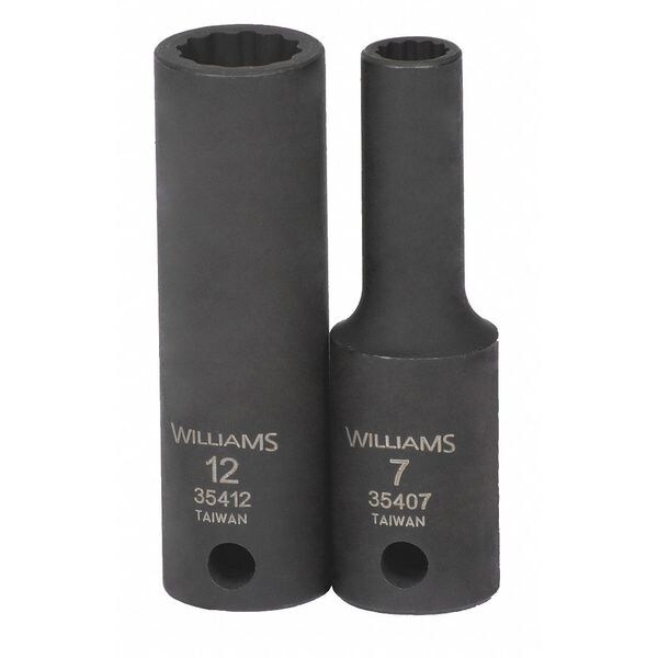 WILLIAMS 3/8" Impact Socket : Black Industrial - 35407