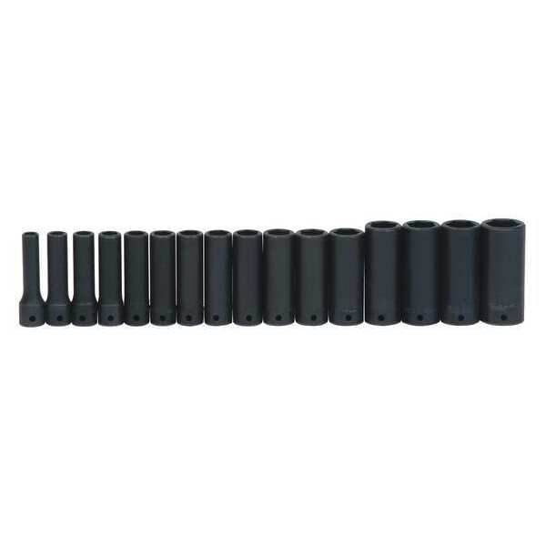 Williams Williams Deep Impact Socket Set, 1/2"D, 6Pt, 16pcs. MS-14-16RC ...