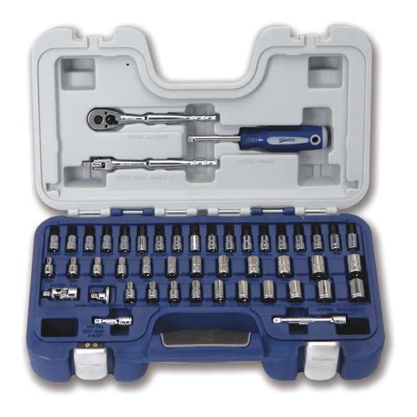 WILLIAMS Deluxe Socket Set,1/4" D,47pcs., - JHW50601A