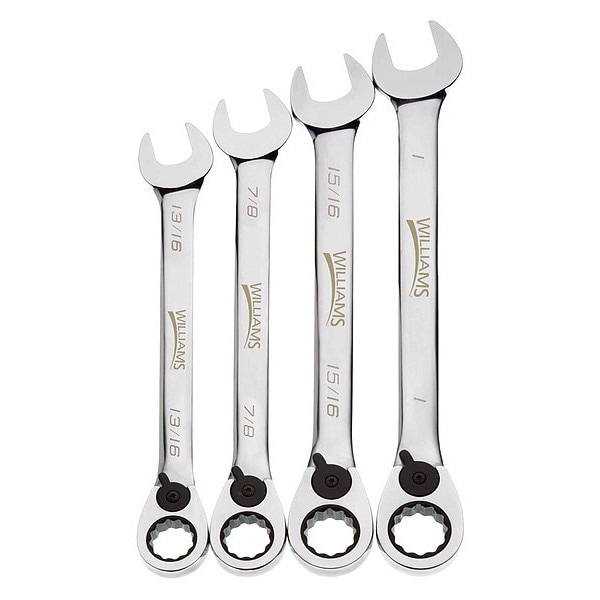 Williams Williams Ratchet Combo Wrench Set, 4 pcs., SAE WS-1164RC | Zoro