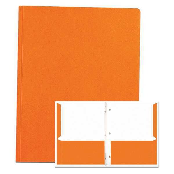Roaring Spring 250 Pocket Folders w/ Prongs, 11 pt tag board, Orange ...