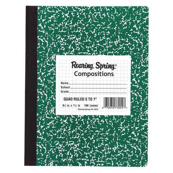 Winnable Case of Green Marble Comp Notebooks, 5x5 Graph Ruled, 100 sht ...