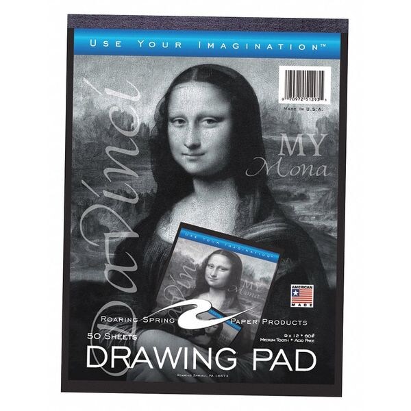 Roaring Spring Drawing Pad, 9x12, White, 50 Sheet, PK12 51393 | Zoro