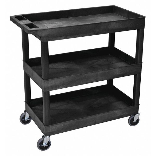 Luxor Deep Shelf Utility Cart, High Density Polyethylene (Shelf ...