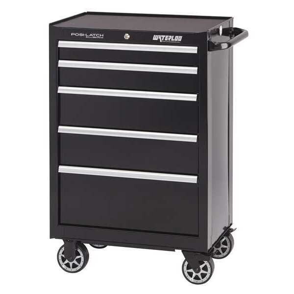 Waterloo Cabinet, 5 Drawer, 26", Black, 5 Drawer, Black, 26" W x PCA ...
