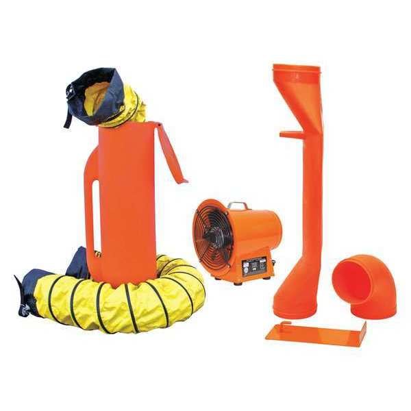 Air Systems Intl Fan with Ventilation Kit, 12 VDC, 8" SVF-8DCUP | Zoro