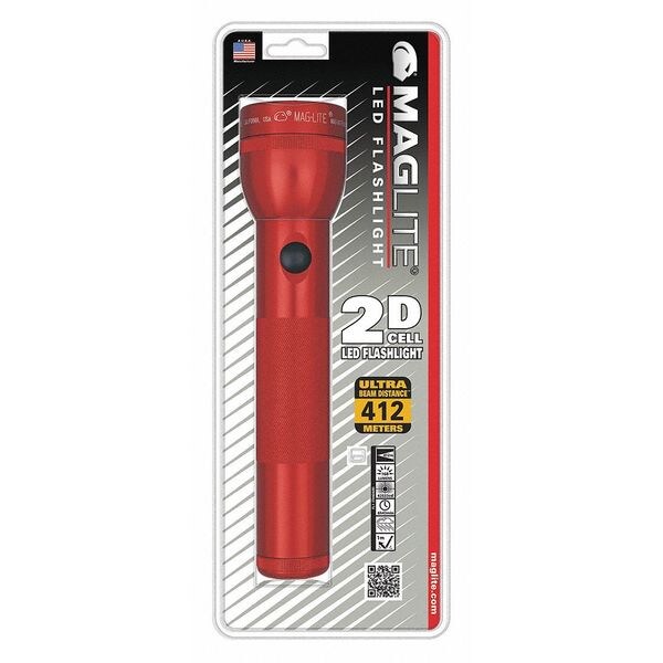 Maglite Flashlight, Red, 2 Cell, D, LED ST2D036 | Zoro