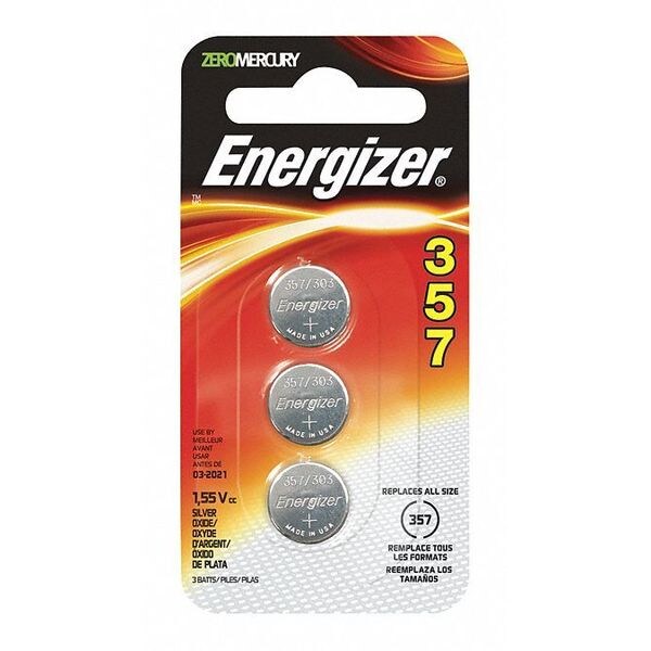 Energizer Lithium Battery, #357, PK3 357BP3 | Zoro