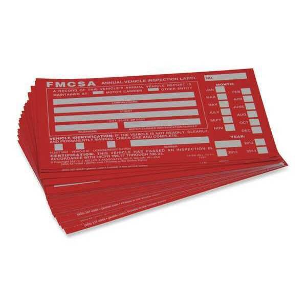 J.J. Keller Annual, Vehicle Inspection, Labels 54SN | Zoro