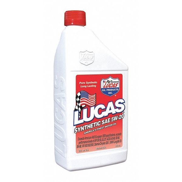 Lucas Oil Synthetic High Perf Motor Oil, 5W20, 1 qt. 10082 | Zoro