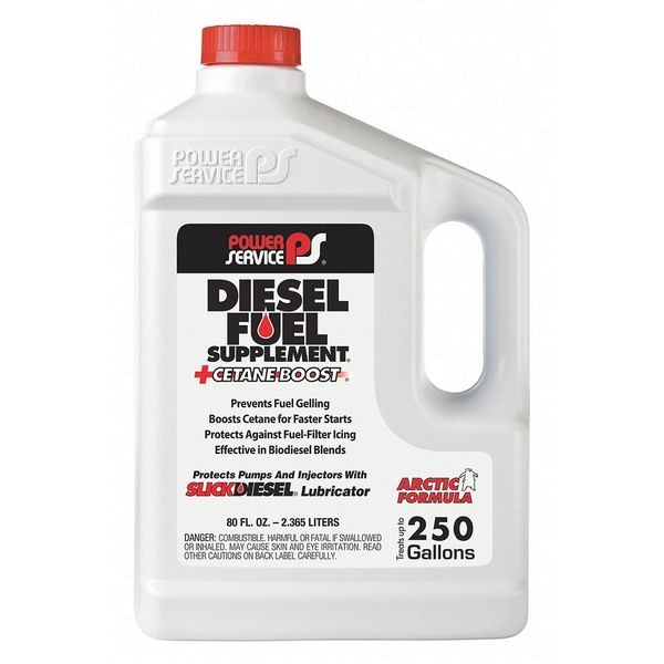 Power Service Diesel Fuel, Supplement/Cetane Boost, 80oz 108006 | Zoro