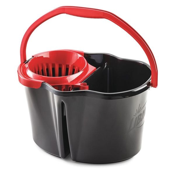Libman Libman 4 Gallon Clean & Rinse Bucket w/ Wringer, Black 1056 | Zoro