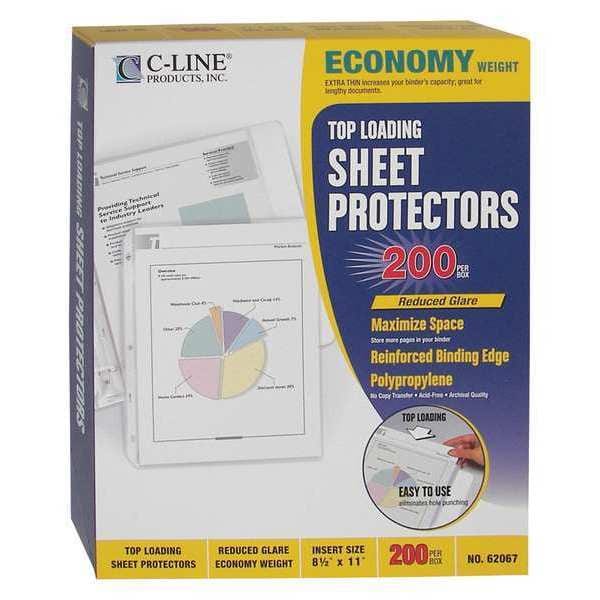 C-Line Products Page Protector, Poly, 11 x 8.5", PK200 62067 | Zoro