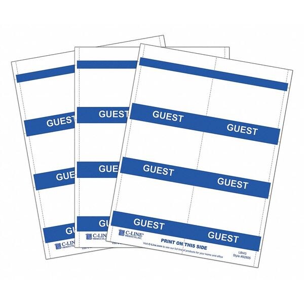 C-Line Products Guest Name Badge Inserts, 4 x 3", PK240 92805 | Zoro
