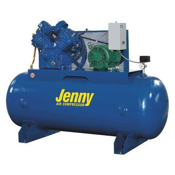 Jenny Air Compressor, Stationary, 27.2cfm, 175psi, Tank Size: 80 gal ...