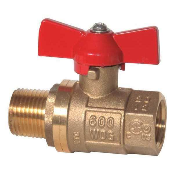 Midwest Control Brass Ball Valve, 1/2" MPT X FPT, 600 CWP KTCM-50TH | Zoro