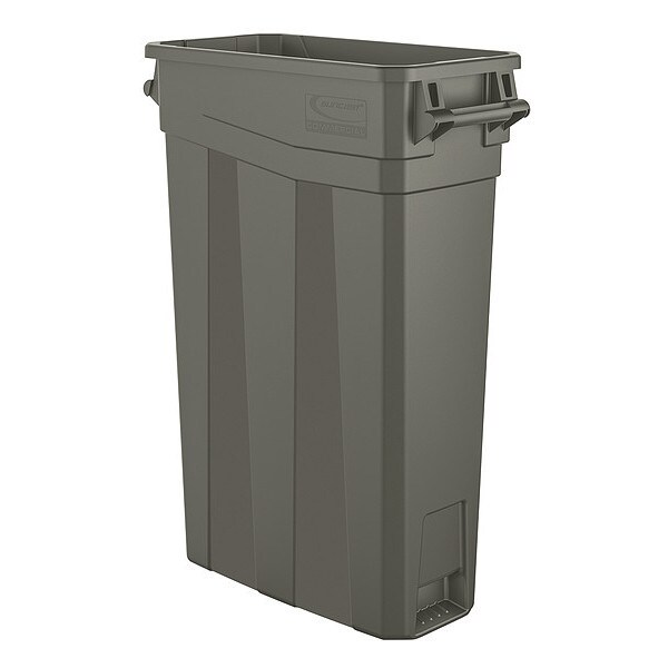 Suncast Commercial 23 gal. Rectangular Trash Can, Gray, Snap-On ...