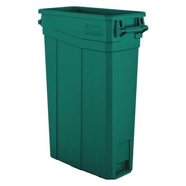 Suncast Commercial 23 gal. Rectangular Trash Can, Green, Snap-On ...
