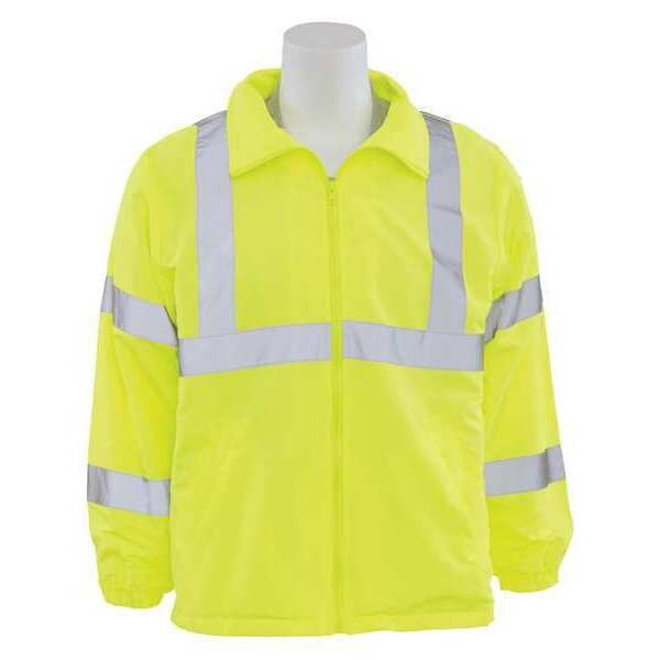 Erb Safety Windbreaker, Class 3, Hi-Viz, Lime, 5XL 61576 | Zoro