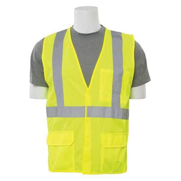 Erb Safety Vest, FlmeRetardantTreated, HiViz, Lime, 2XL 65013 | Zoro