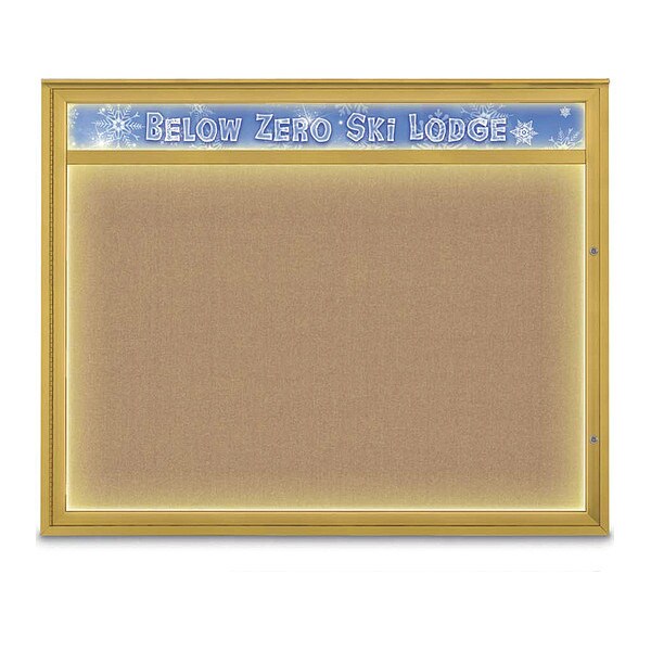 United Visual Products Corkboard, Buff/Gold, 60"x48" UV452HILED2PLUS ...