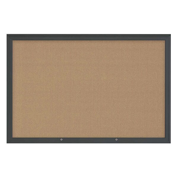 United Visual Products Corkboard, Buff/Black, 72"x48" UV4081PLUS-BLACK ...