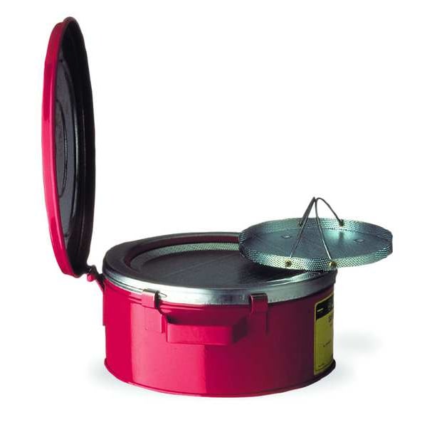 JUSTRITE Bench Can,1 Gal.,Galvanized Steel,Red (10370) | Zoro