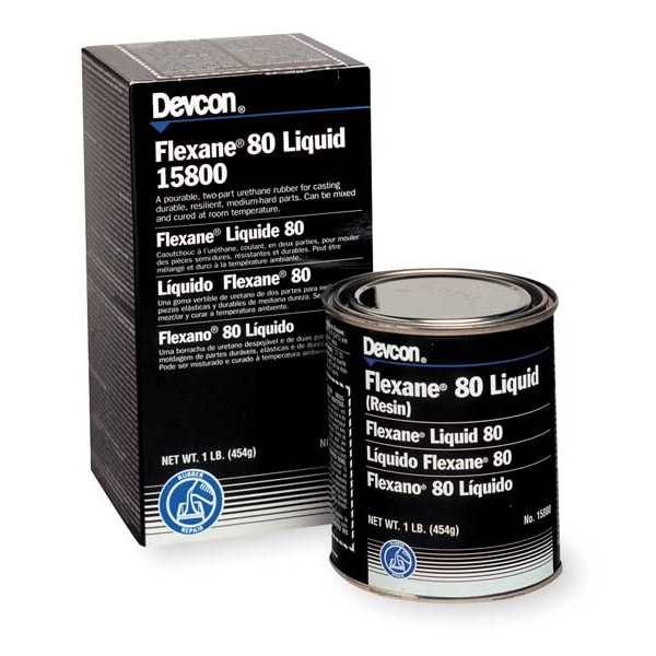 Devcon Flexane 80 Liquid, 1 lb Container Size, Can, Flexane, Black ...