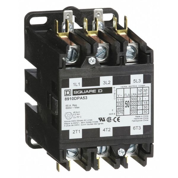 Square D Definite Purpose Magnetic Contactor, 24V AC, 3 P, Non ...