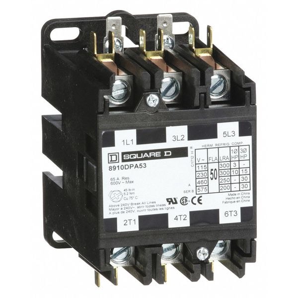 Square D Definite Purpose Magnetic Contactor, 120V AC, 3 P, Non ...
