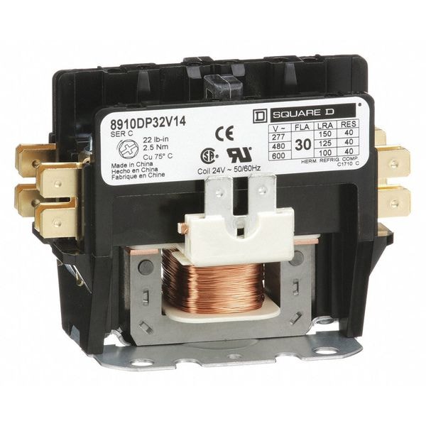 Square D Definite Purpose Magnetic Contactor, 24V AC, 2 P, Non ...