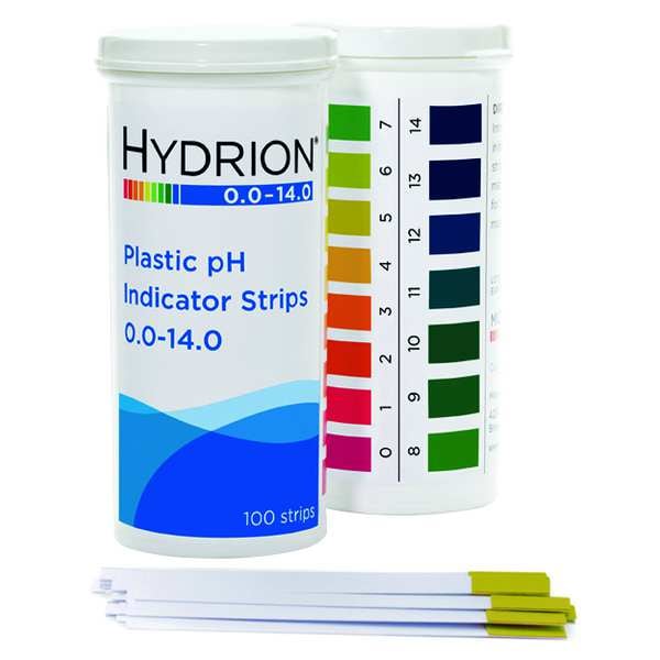 Hydrion Plastic pH Indicator Strips, Spectral, Range 0 to 14 pH, Test ...