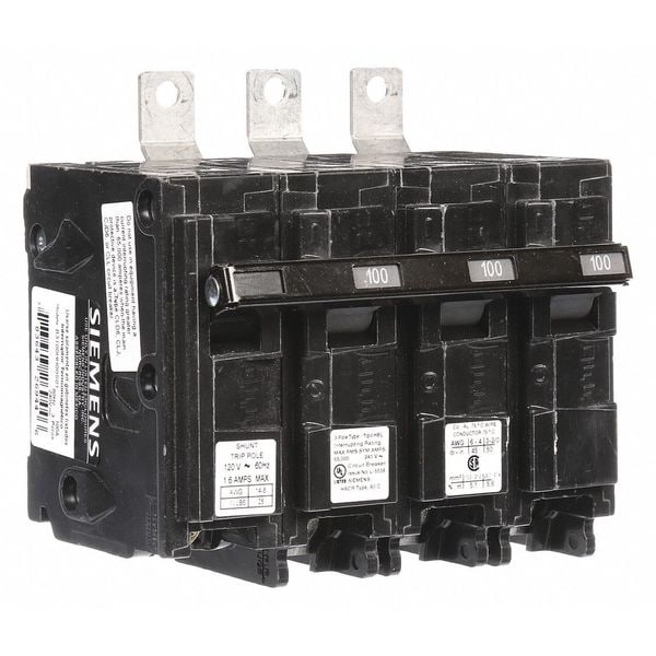 SIEMENS 100A, 3 pole Miniature Circuit Breaker, BL, 120/240V AC ...