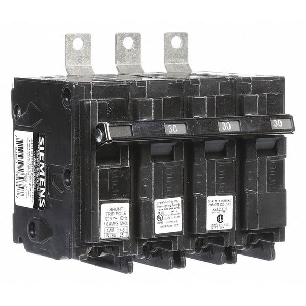 SIEMENS 30A, 3 pole Miniature Circuit Breaker, BL, 120/240V AC ...