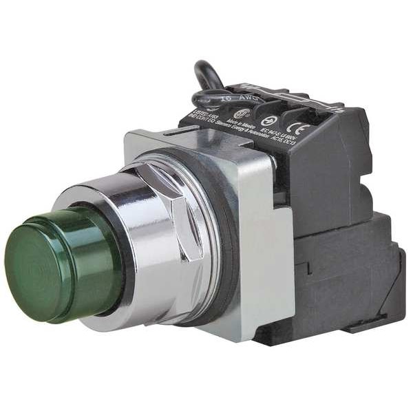 Siemens Illuminated Push Button, 30 mm, 1NO/1NC, Green 52PT6D3AB | Zoro