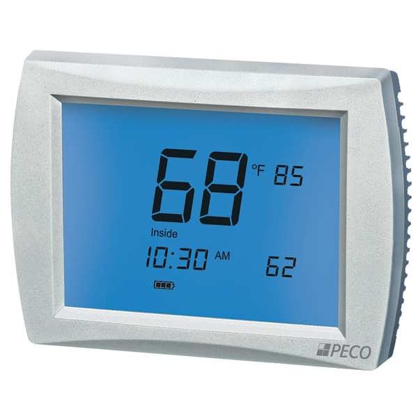 Peco Programmable Thermostat, 7, 5-2, 5-1-1 Programs, 3 H, 2 C, Wall ...