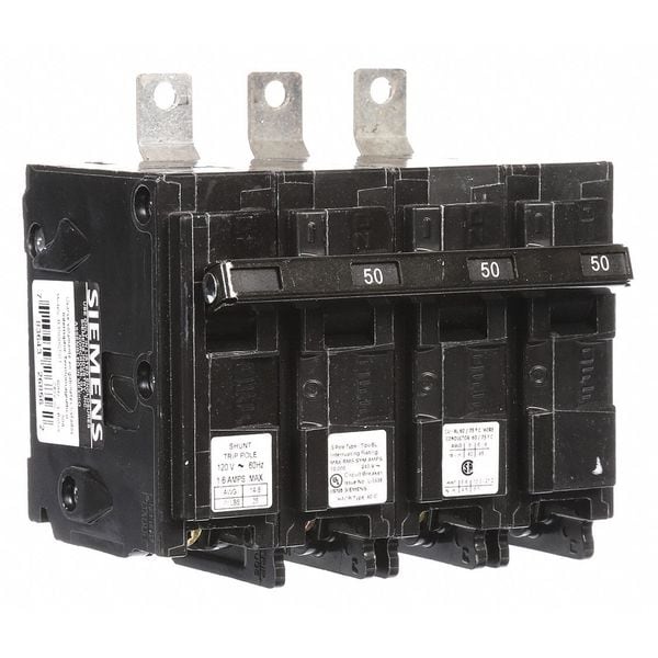 SIEMENS 50A, 3 pole Miniature Circuit Breaker, BL, 120/240V AC, - B35000S01