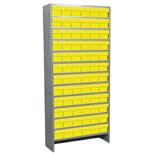 Akro-Mils Steel Enclosed Bin Shelving, 36 in W x 79 in H x 12 in D, 13 ...