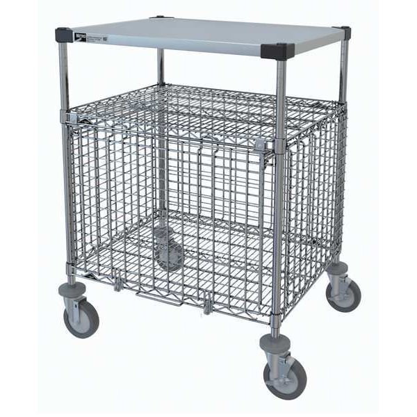 Metro Corrosion-Resistant Wire Security Cart with Solid Top Shelf, 600 ...